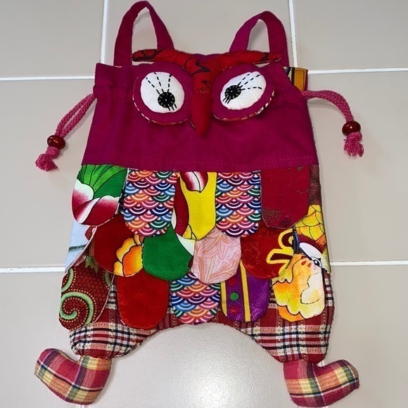 Hand Crafted | Accessories | Colorful Kids Owl Drawstring Mini Backpack ...